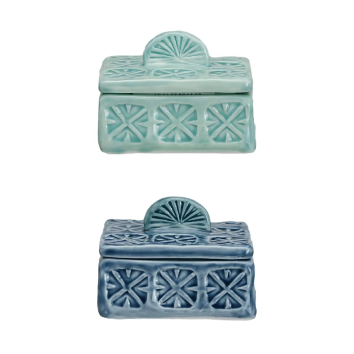 Debossed Stoneware Lidded Salt Cellar | Home Decor | MILK MONEY