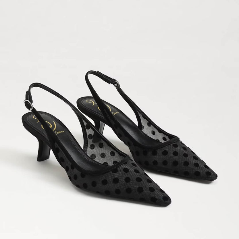 Bianka Polka Dot Mesh Slingback Pump | Women's Shoes | MILK MONEY